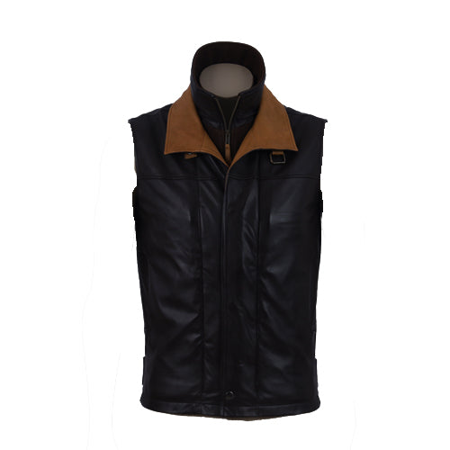 Maxim Black leather vest – Lusso Leather