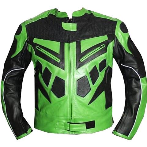 Buy the Green motorcycle jacket with armor protection for men – Lusso ...
